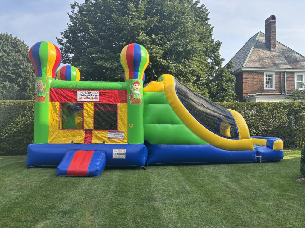 Hot Balloon Bounce House Combo with Dry Slide - Hampton Tents